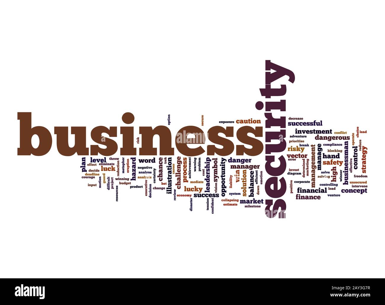 Business security word cloud with white background Stock Photo - Alamy