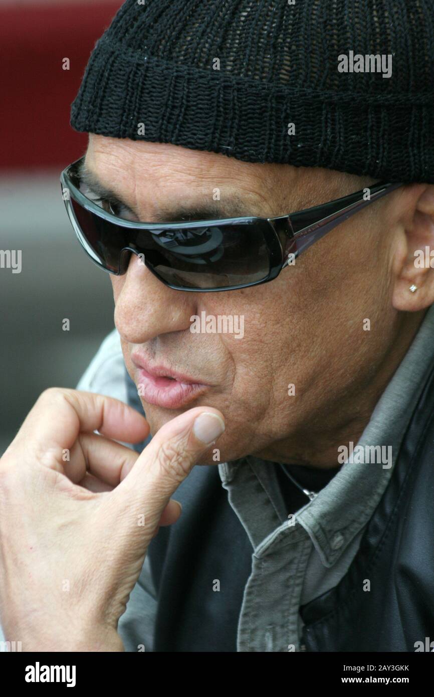 Portrait of Italian singer Toto Cutugno who giving interview for ...