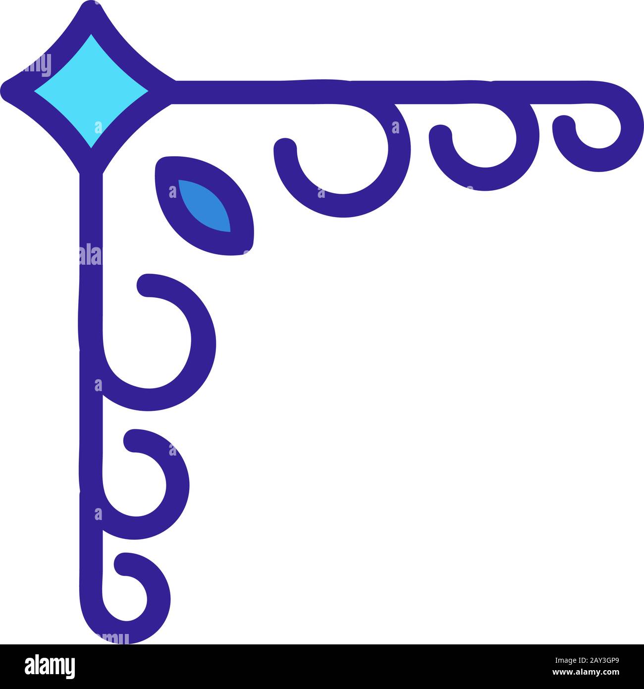 border corner frame is the vector icon. Isolated contour symbol ...