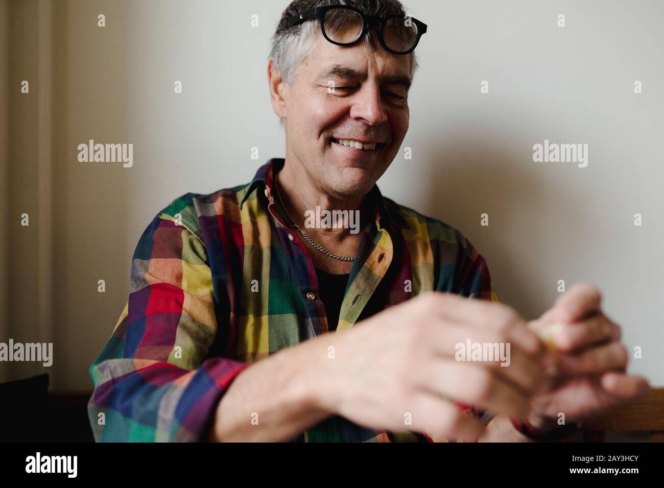 Short haired man smiling hi-res stock photography and images - Alamy