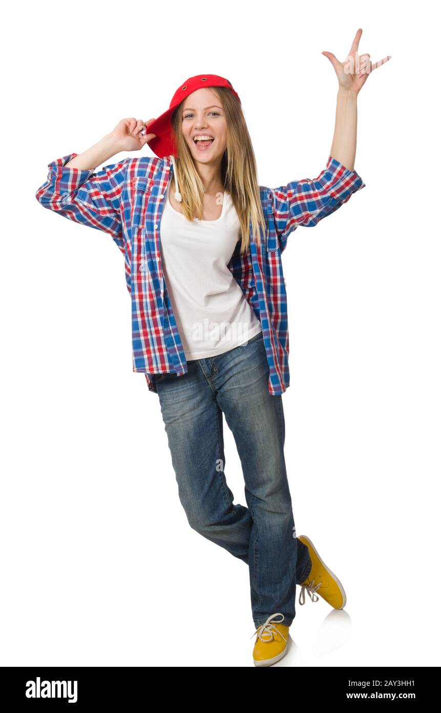 Woman dancer isolated on white Stock Photo - Alamy