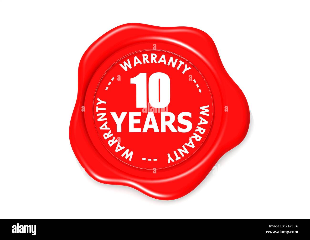 Ten years warranty seal Stock Photo - Alamy