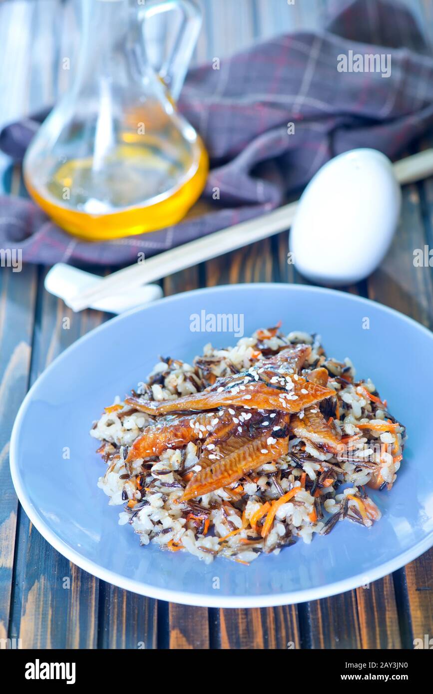 fried eel with rice Stock Photo - Alamy