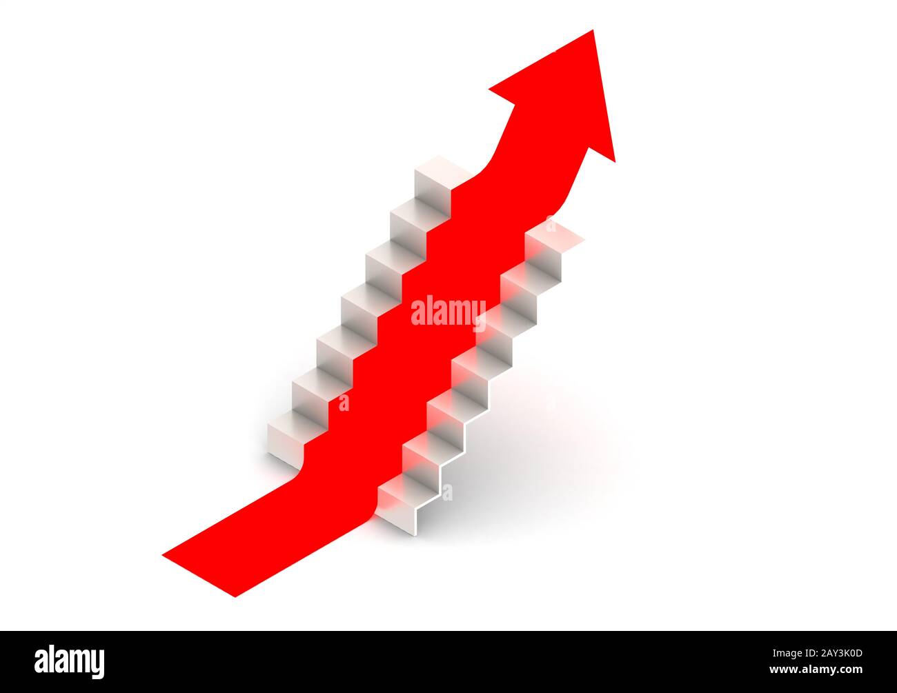 Ladder with arrow Stock Photo - Alamy