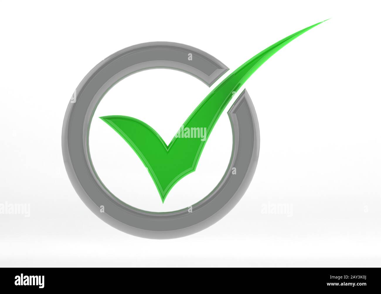 Green check mark with circle Stock Photo - Alamy
