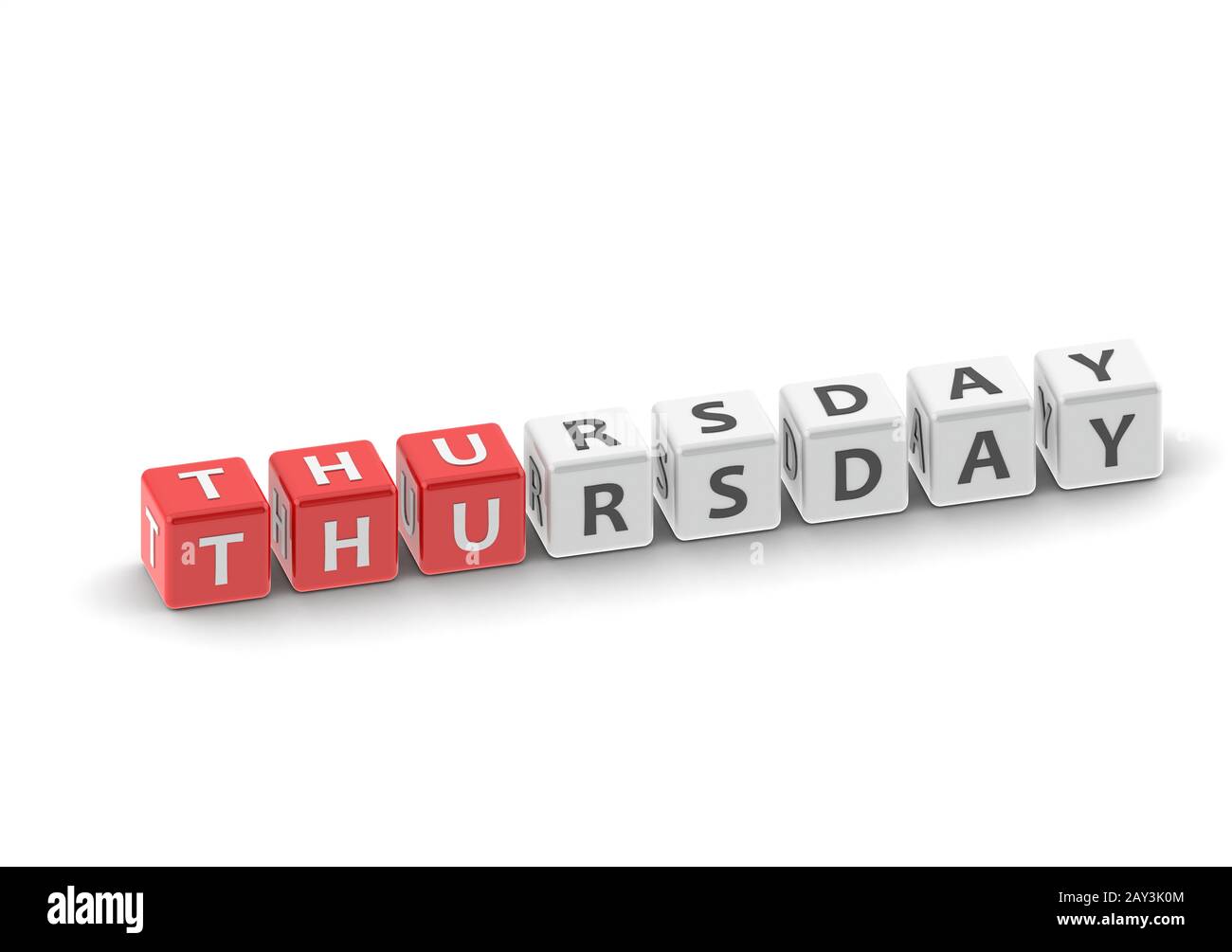 Thursday puzzle word Stock Photo - Alamy