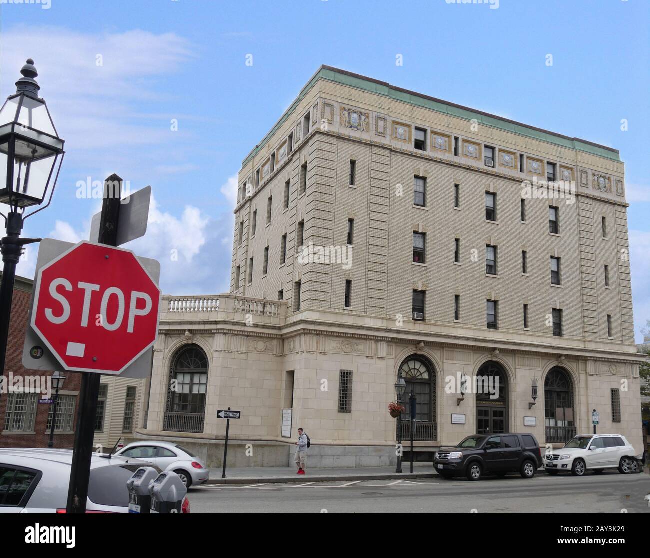 Newport, Rhode Island-September 2017: Side view of the Fifty Washington ...