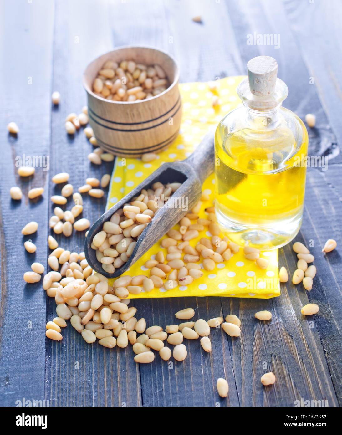 cedar nuts and oil Stock Photo - Alamy