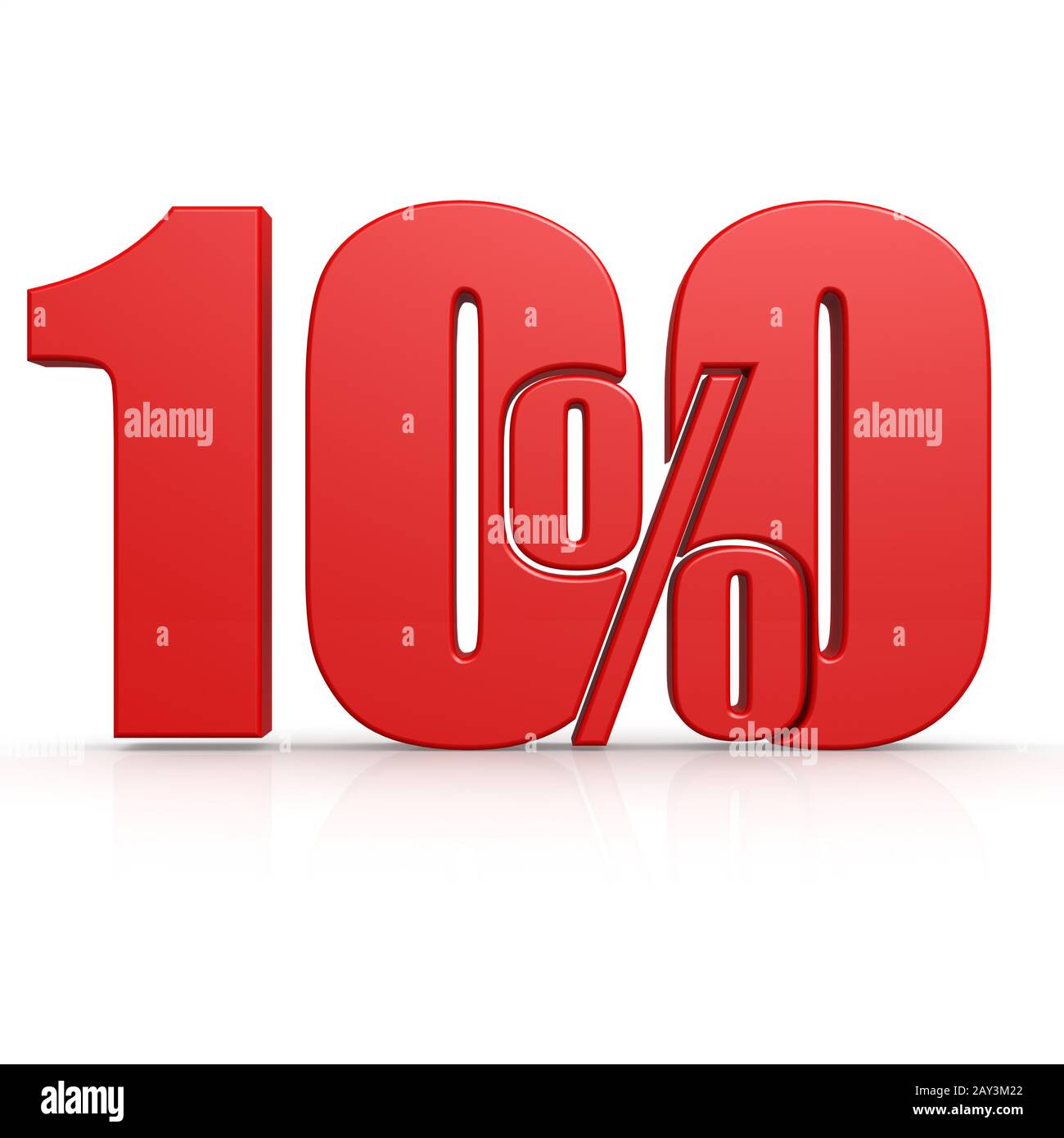 Red one hundred percent, isolated on white background Stock Photo - Alamy