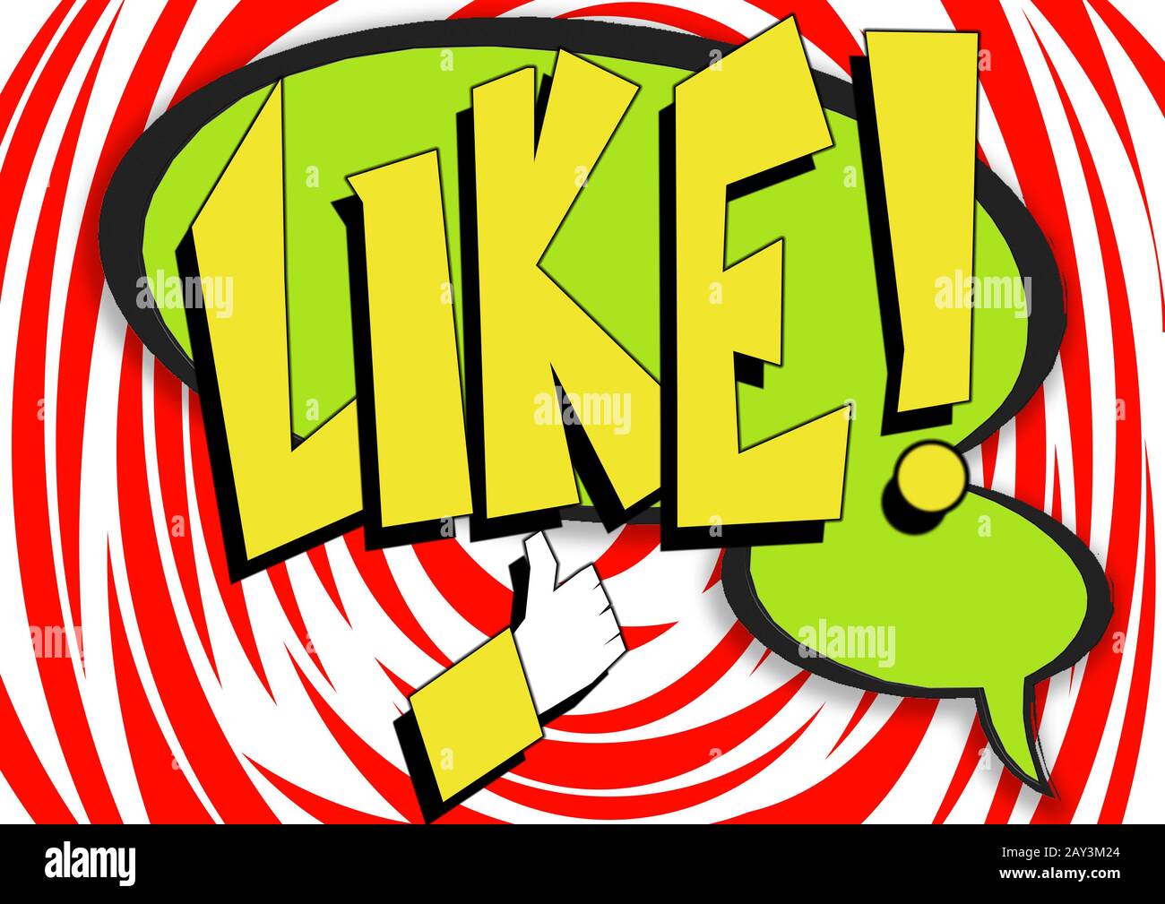 Pop Art comics icon with like word Stock Photo - Alamy