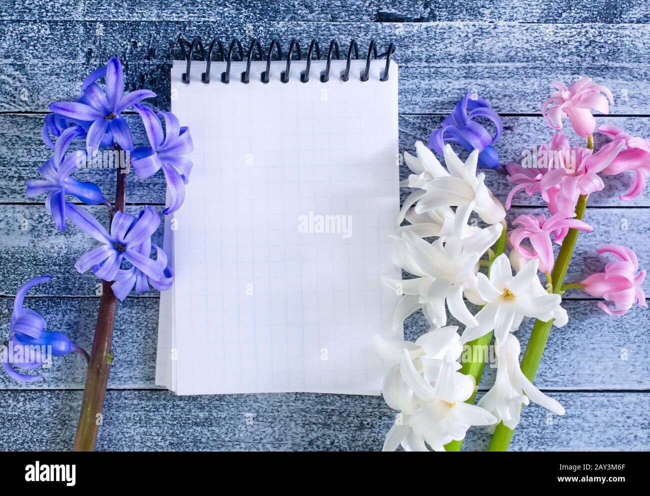 flowers and note Stock Photo - Alamy