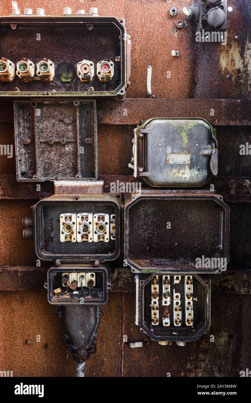 Close-up of fuse box Stock Photo - Alamy