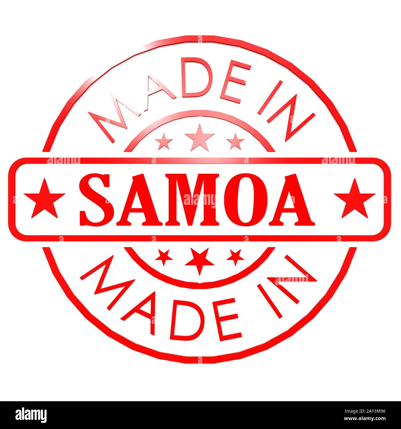 Made in Samoa red seal Stock Photo - Alamy