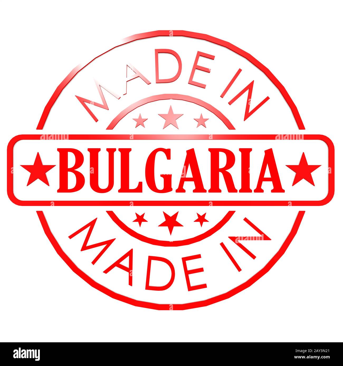 Made in Bulgaria red seal Stock Photo - Alamy