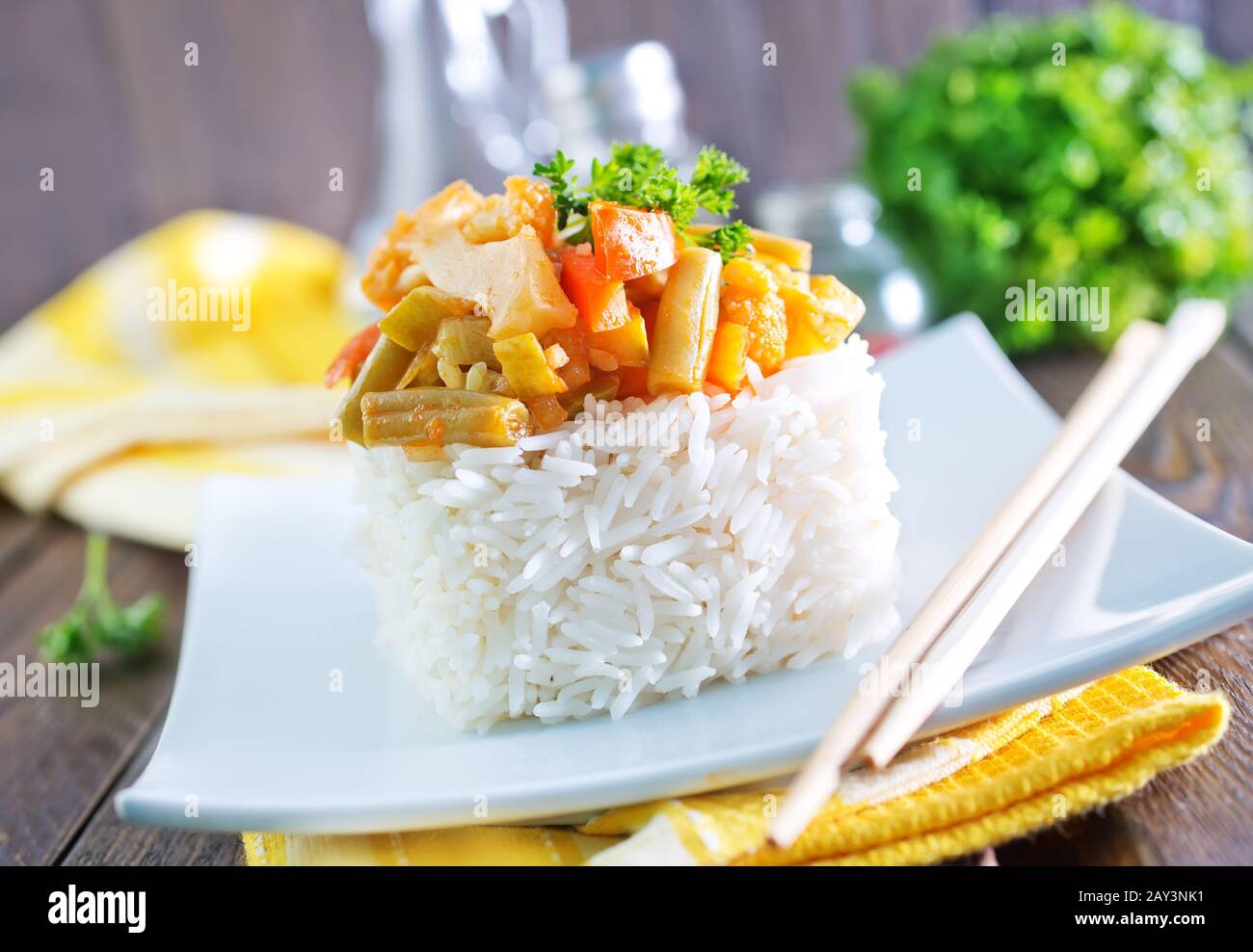 rice with vegetables Stock Photo - Alamy