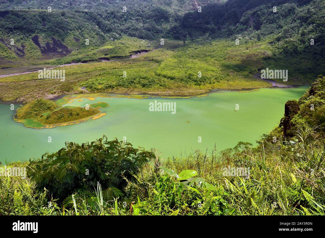 lake in mountains in West Java Stock Photo - Alamy