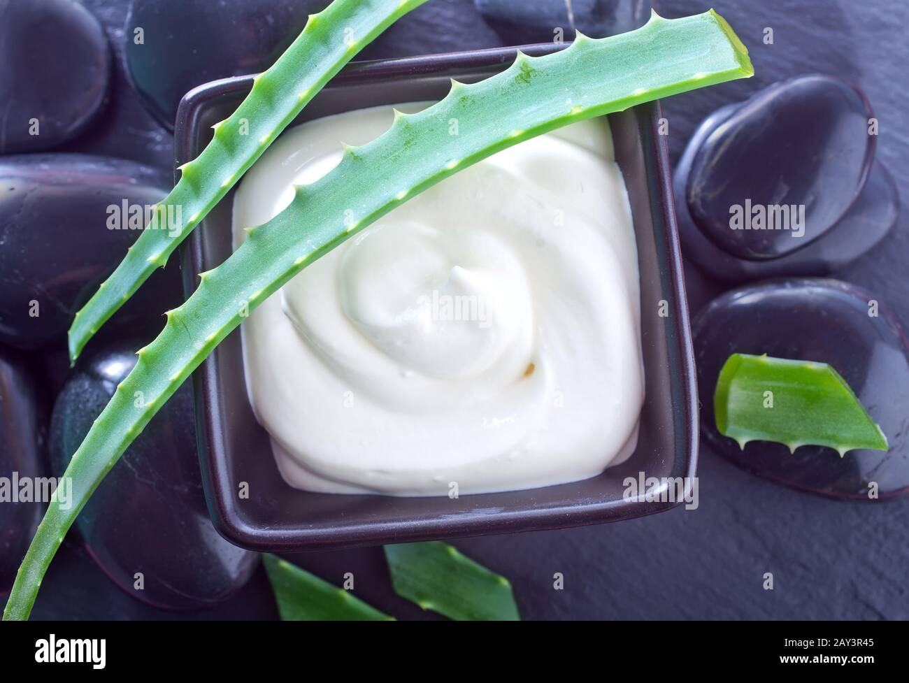 Aloe Vera with Lotion Box Stock Photo - Alamy