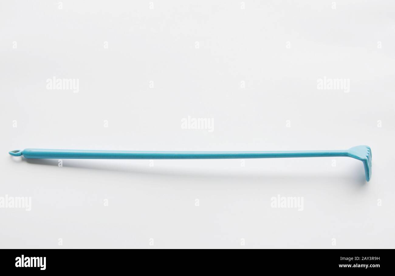 plastic scratched with long handle for back itchy on white background ...
