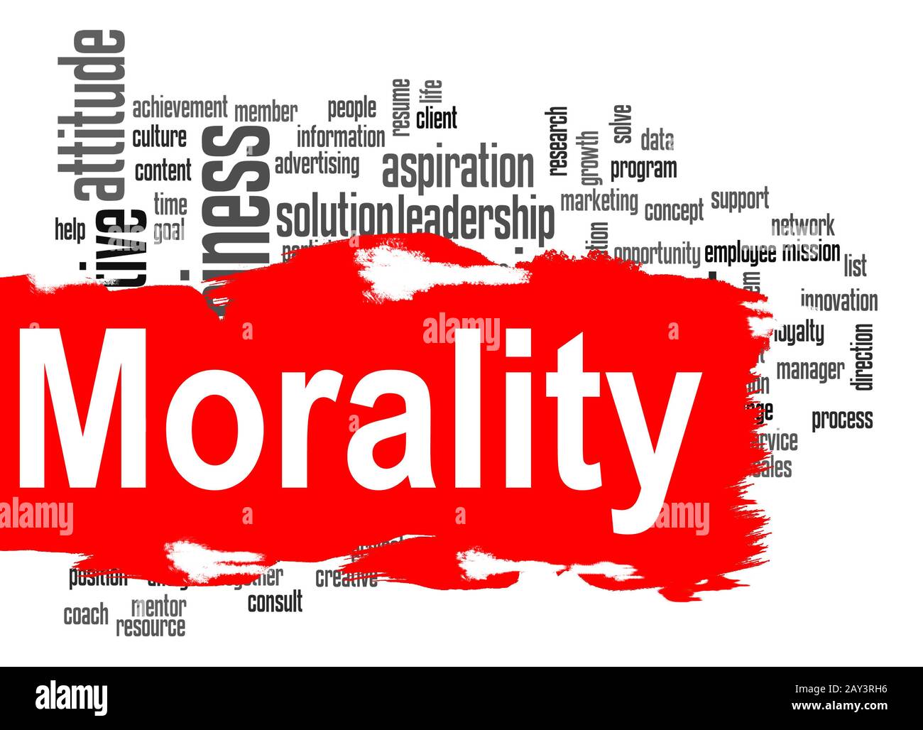 Morality word cloud with red banner Stock Photo - Alamy