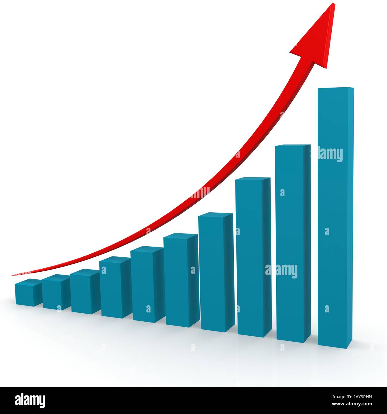 Red arrow on blue graph Stock Photo - Alamy