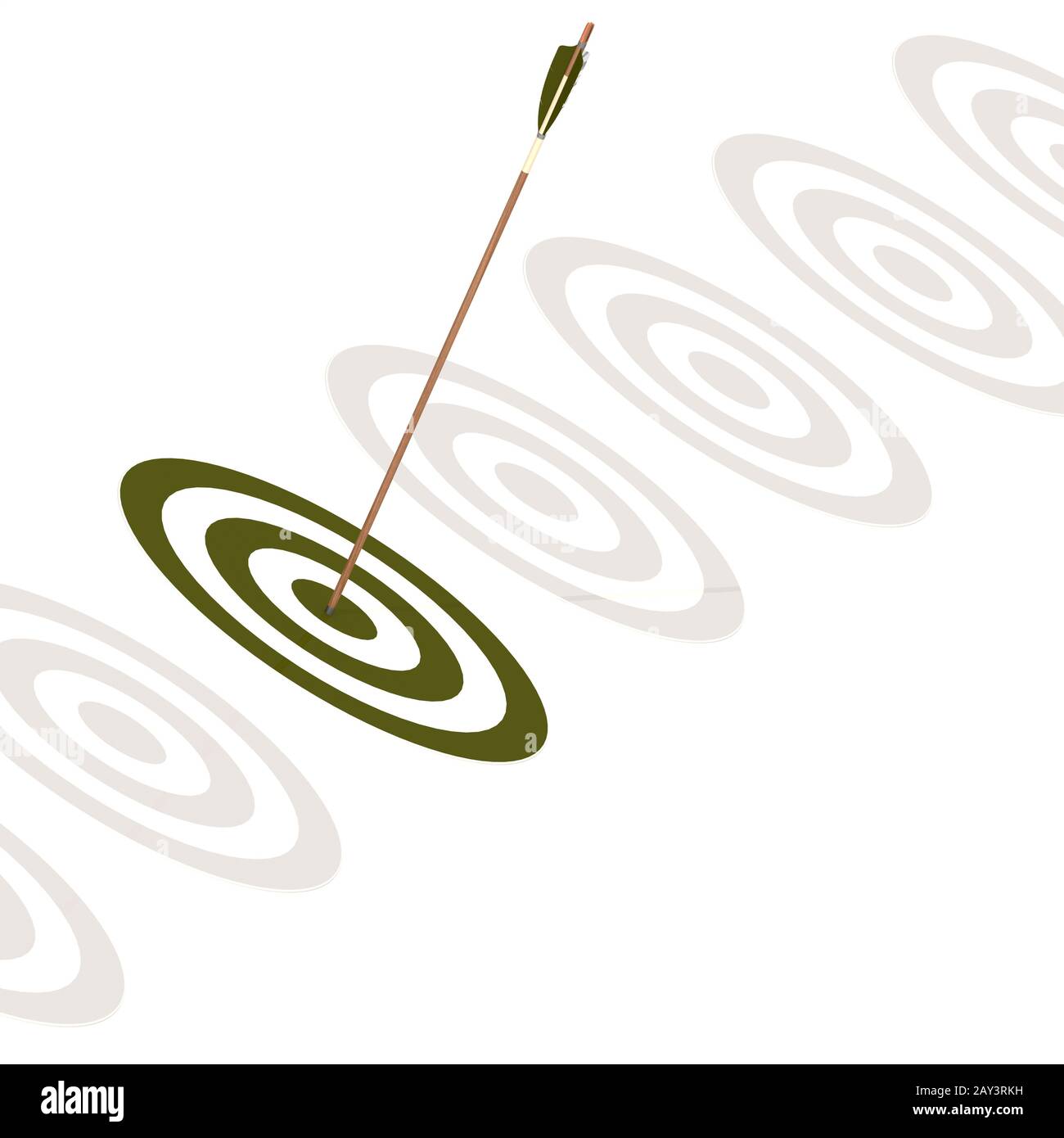 Arrow hitting the center of a green board Stock Photo - Alamy