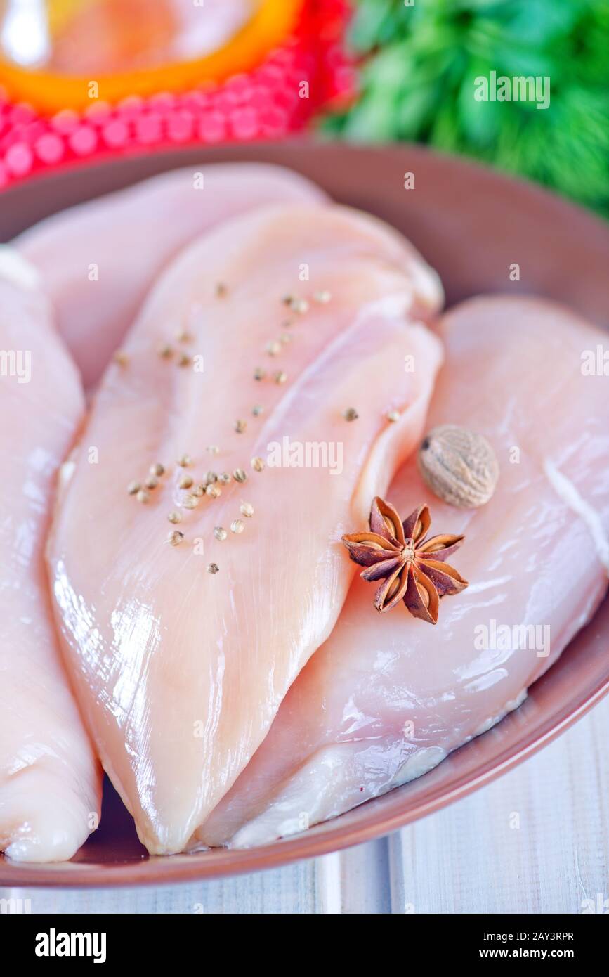 raw chicken fillet Stock Photo - Alamy