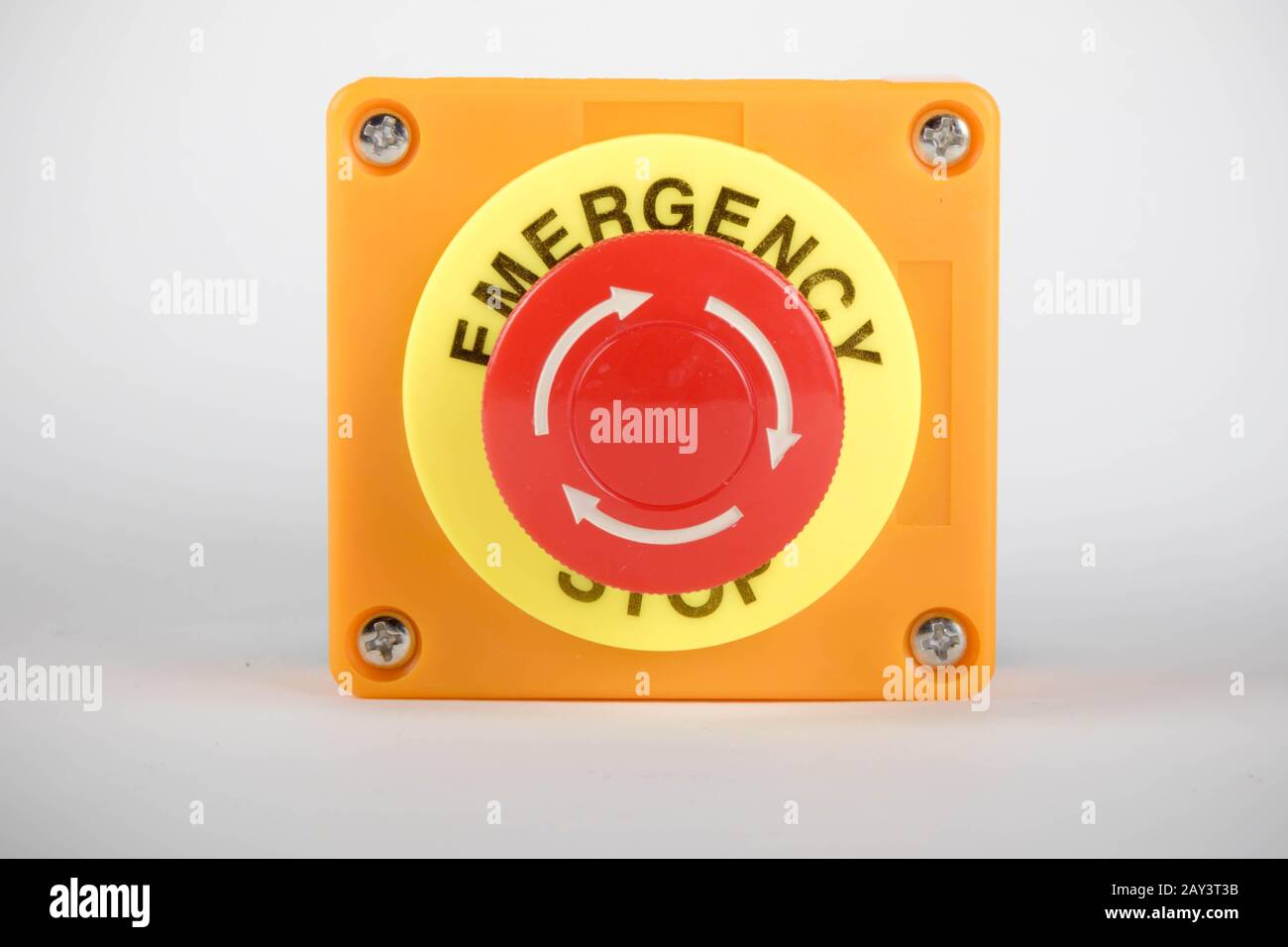 An industrial emergency stop button Stock Photo - Alamy