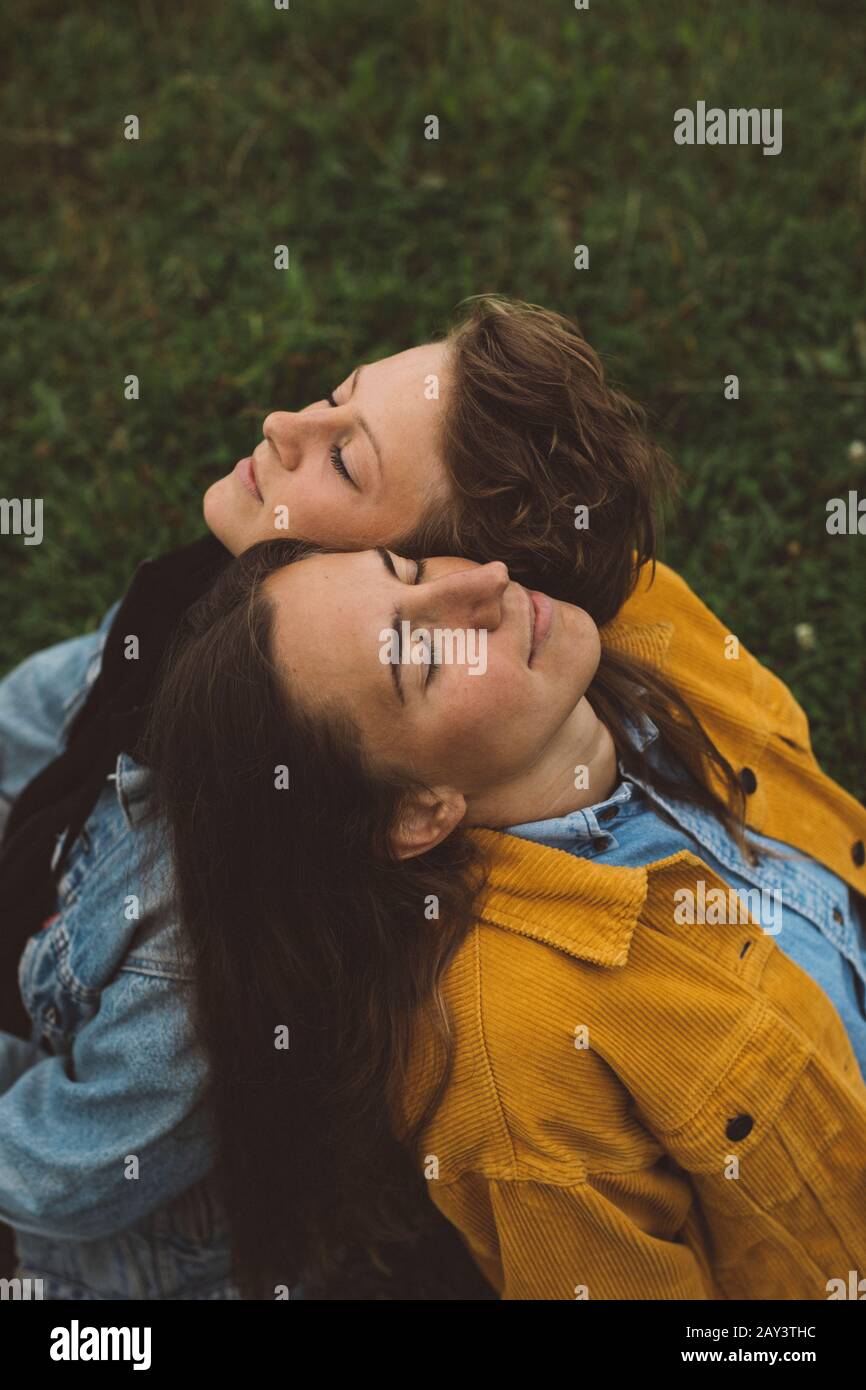 Female couple together Stock Photo - Alamy