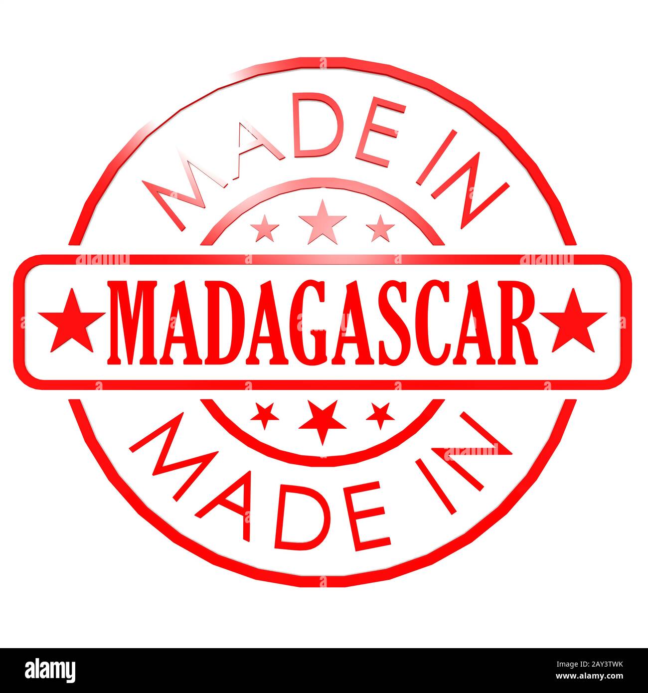 Made in Madagascar red seal Stock Photo - Alamy