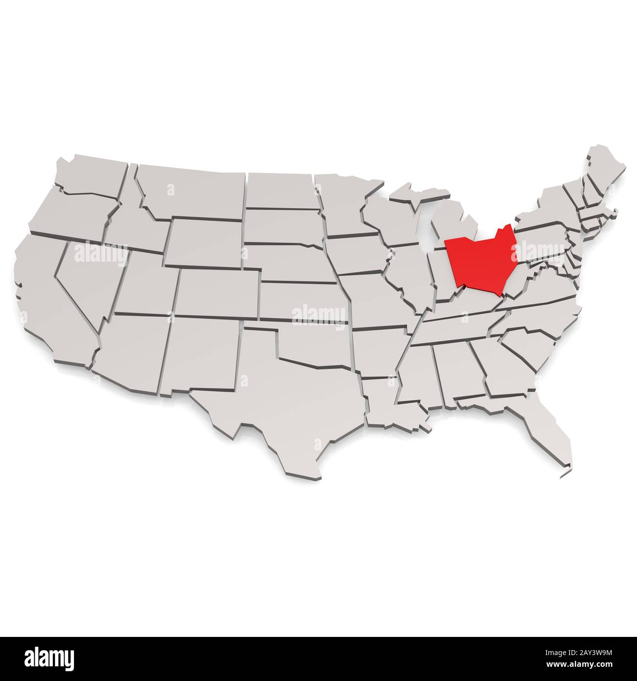 Physical map of ohio hi-res stock photography and images - Alamy