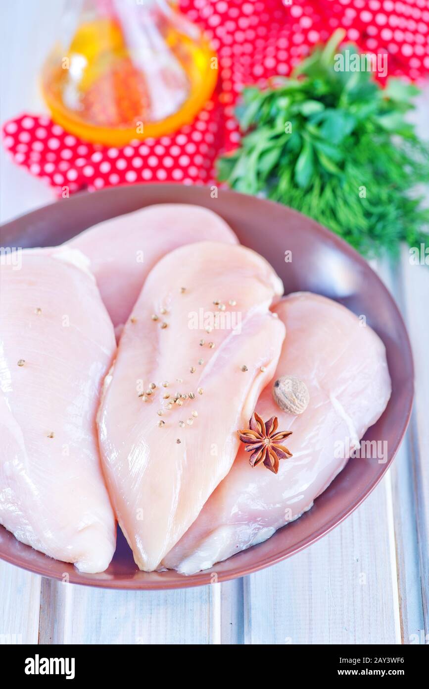 raw chicken fillet Stock Photo - Alamy