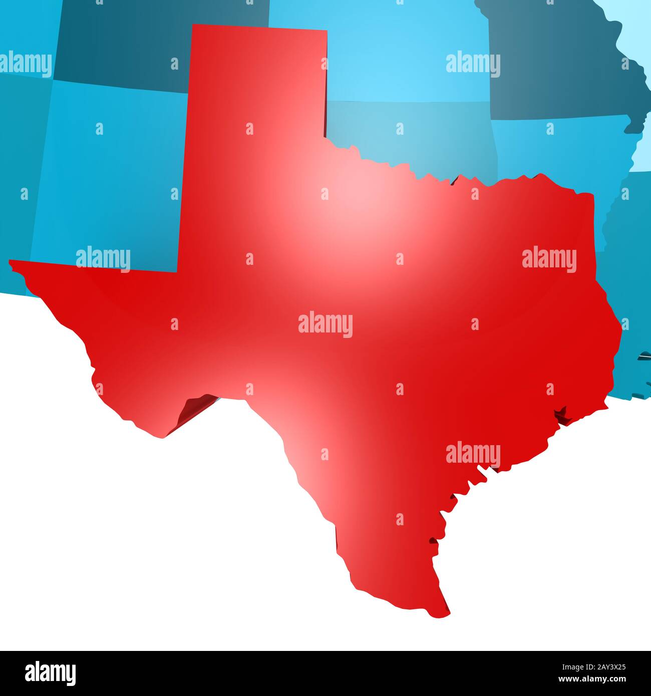 Texas map on blue USA map Stock Photo - Alamy