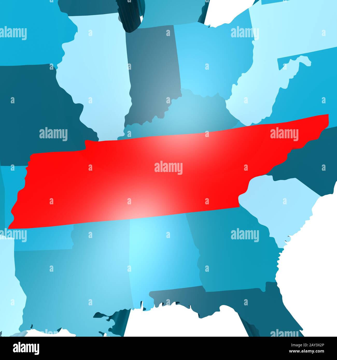 Tennessee on map hi-res stock photography and images - Alamy