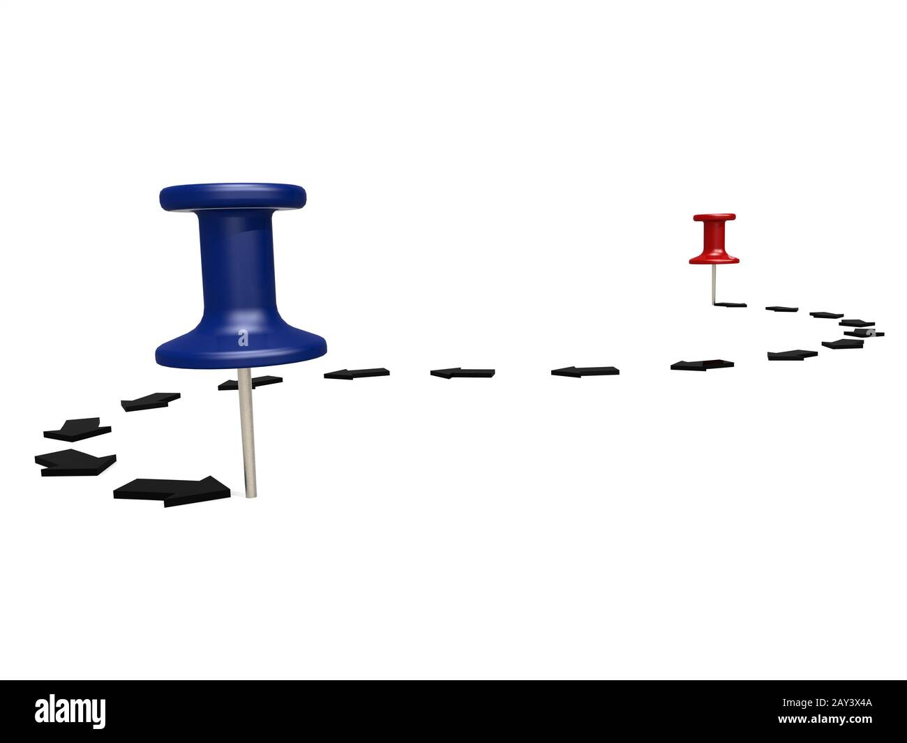 Map with push pin Cut Out Stock Images & Pictures - Alamy