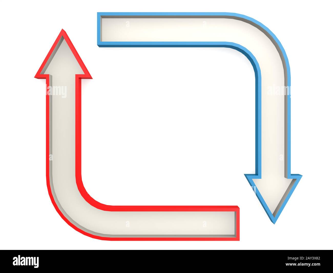 Red blue square arrow Stock Photo - Alamy