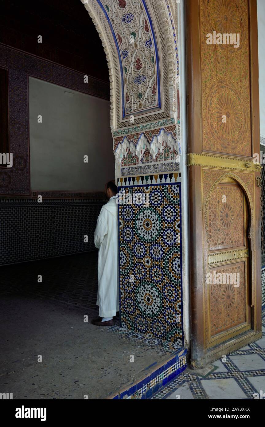 Tiled archway at Bahia Palace in Marrakech. Morocco, North Africa Stock ...