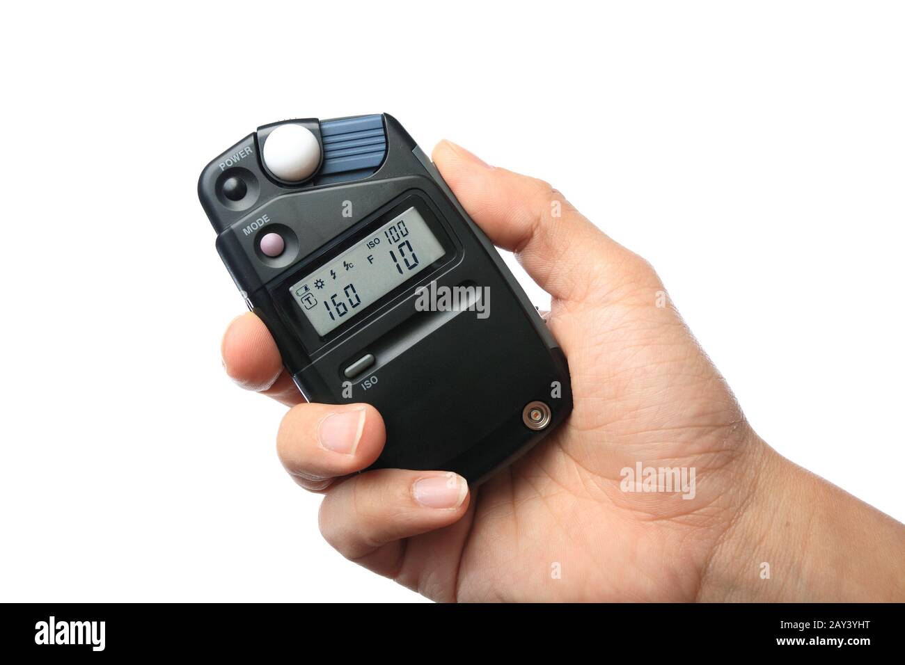 flash meter use by hand Stock Photo - Alamy