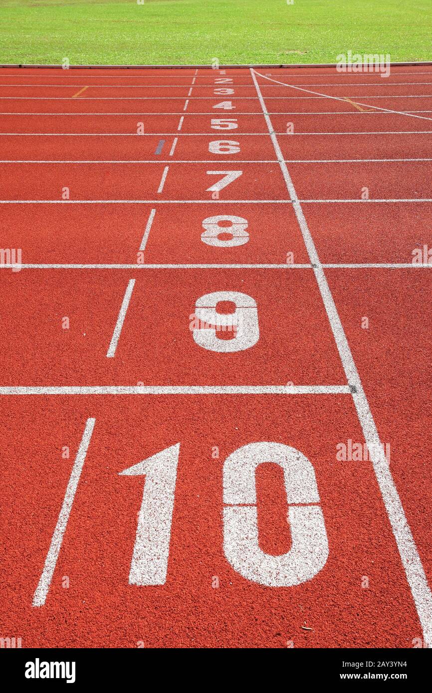 finish point on sport field Stock Photo - Alamy