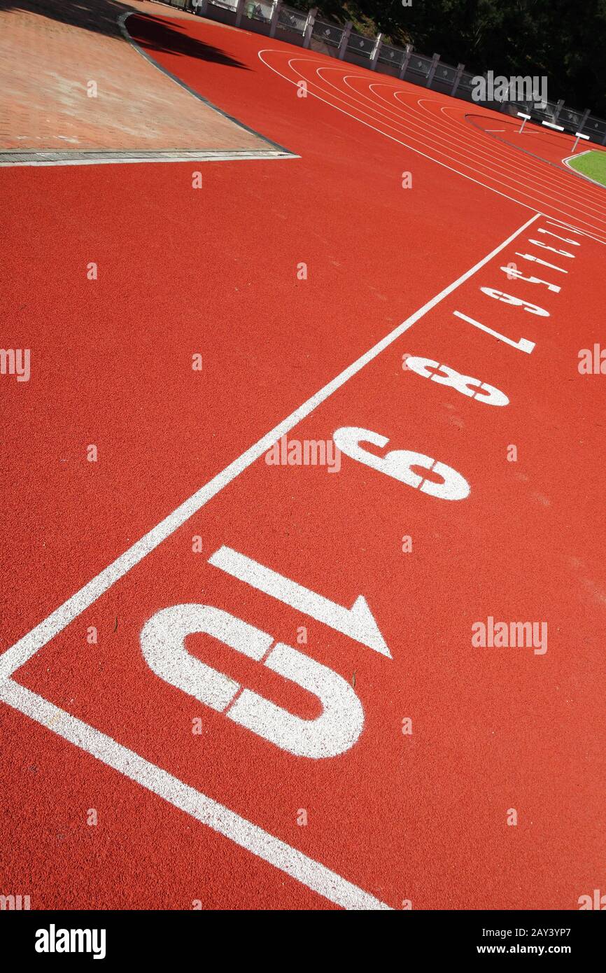 start point on sport field Stock Photo - Alamy