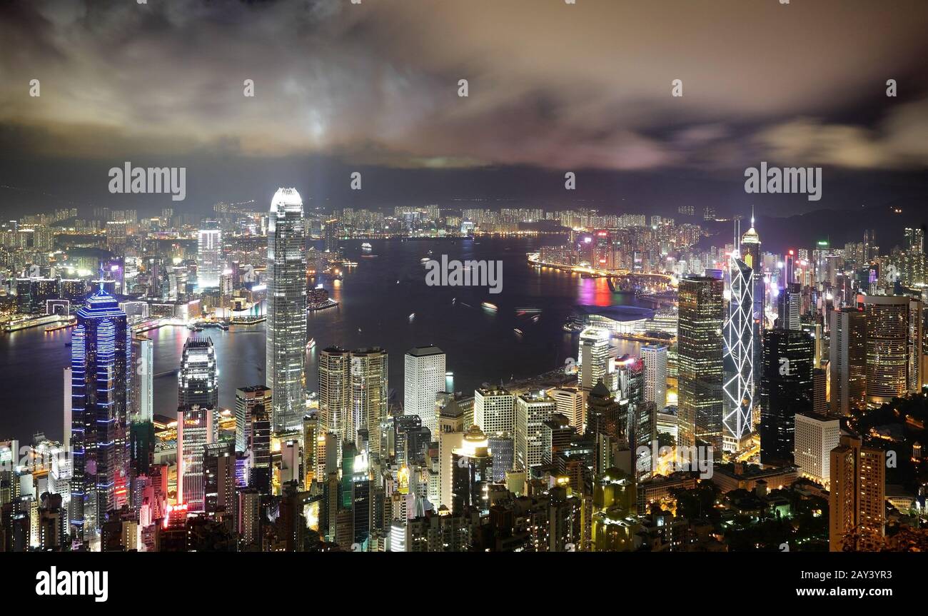 Hong Kong night view Stock Photo - Alamy