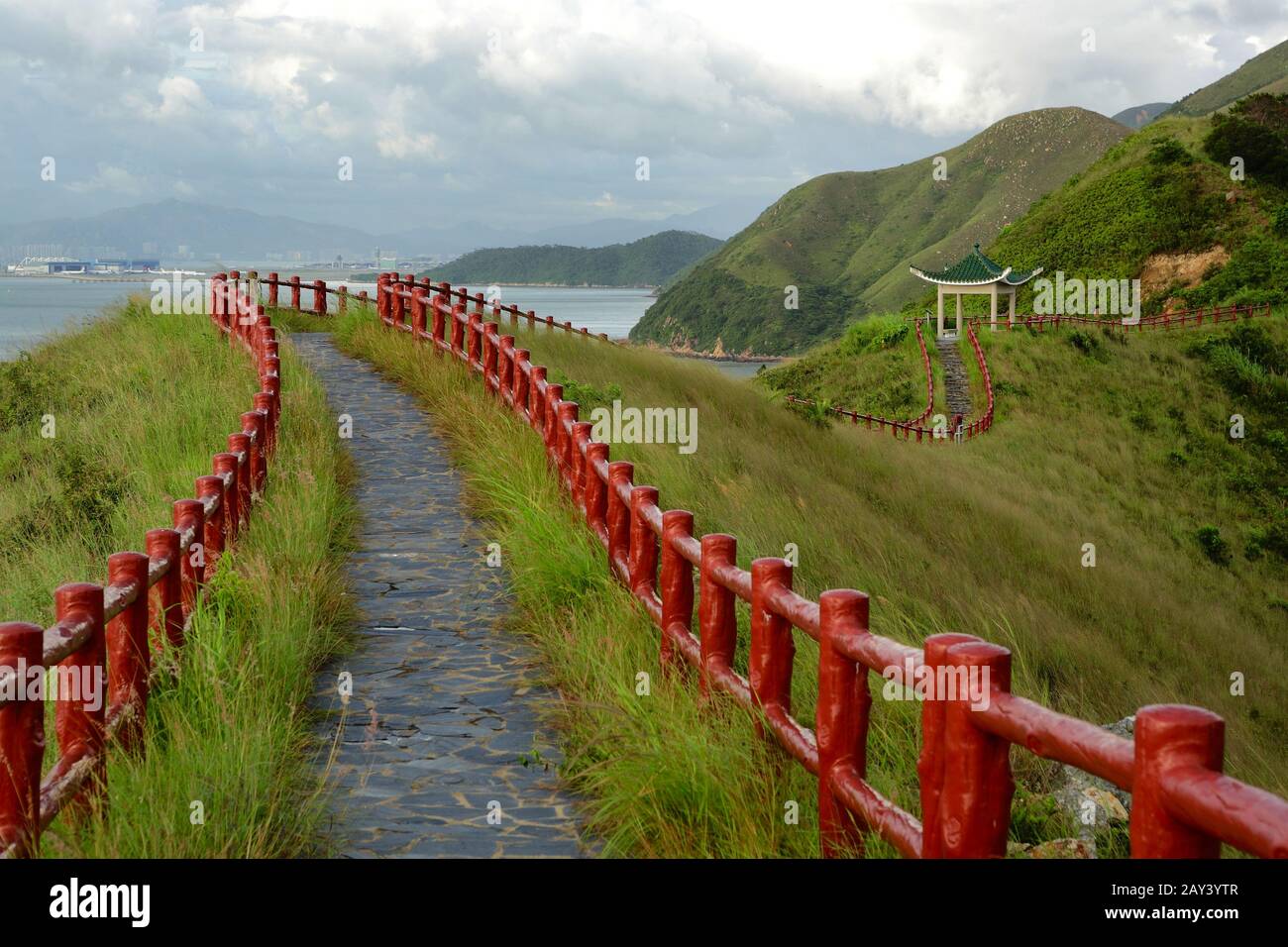 hiking path with pavillion Stock Photo - Alamy