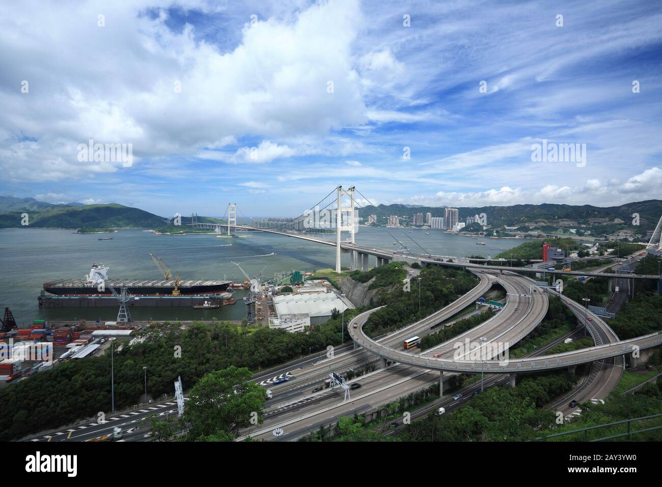 Tsing Ma Bridge in Hong Kong Stock Photo - Alamy
