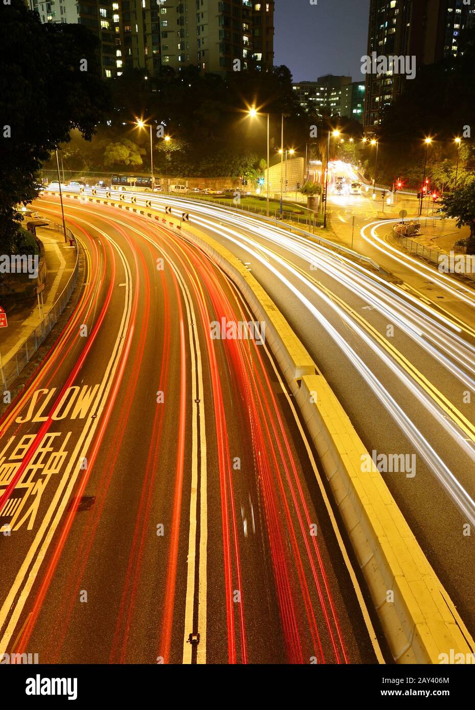 Highway at night Stock Photo - Alamy