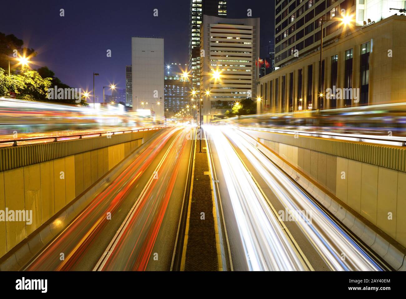 traffic in city at night Stock Photo - Alamy
