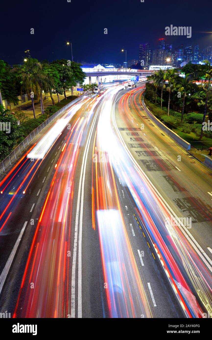 Traffic jam at night Stock Photo - Alamy