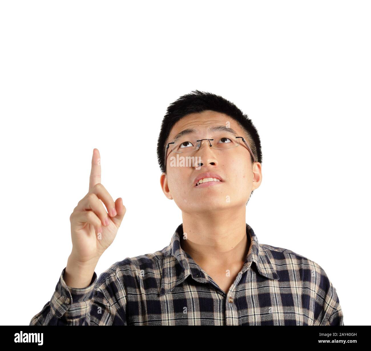 man pointing up Stock Photo - Alamy