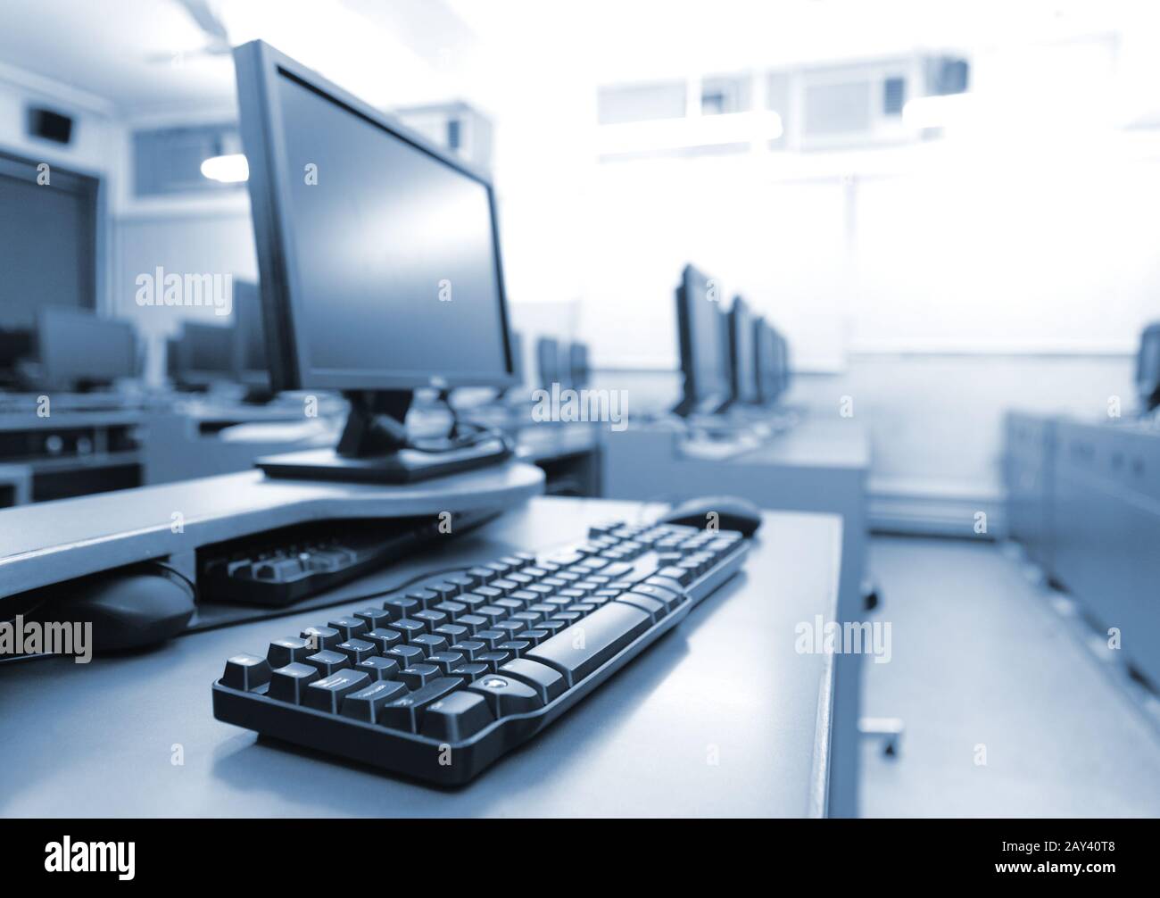 workplace room with computers Stock Photo - Alamy