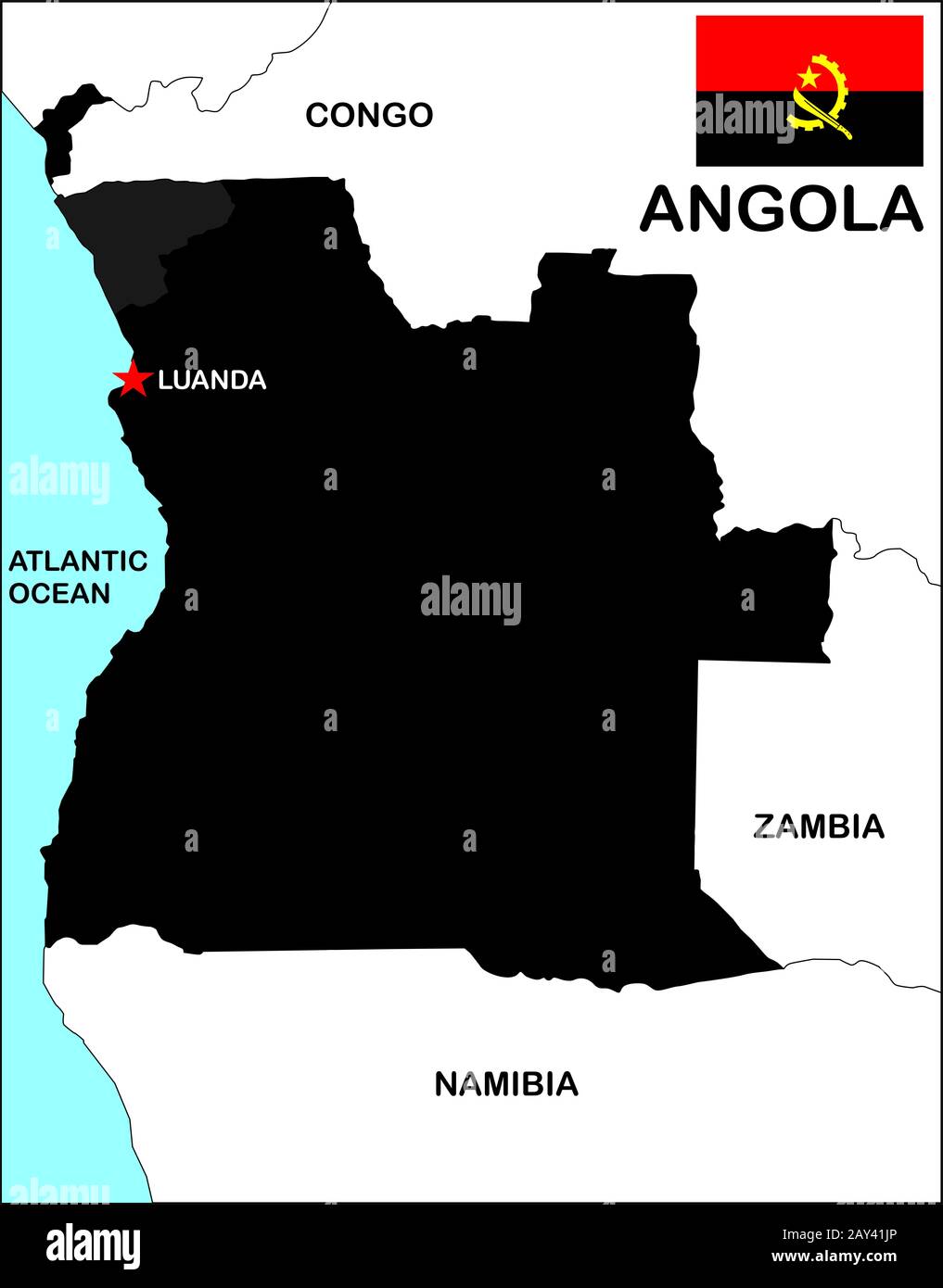 Angola map hi-res stock photography and images - Alamy