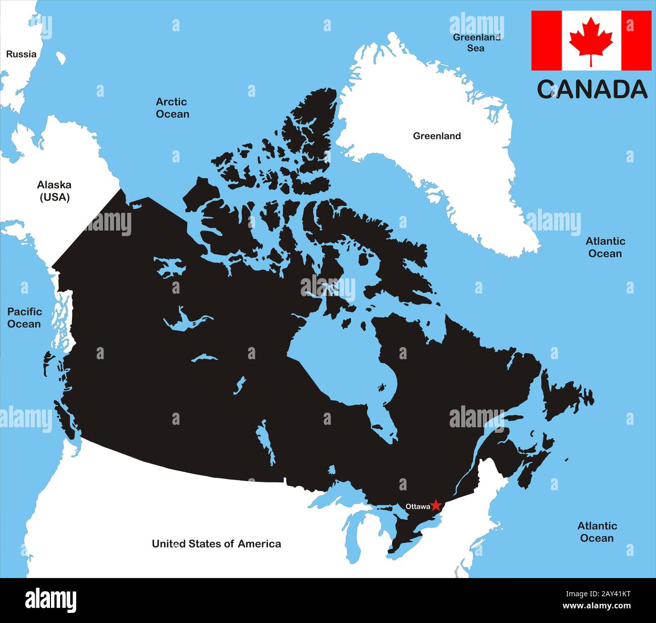 Canada flag map hi-res stock photography and images - Alamy
