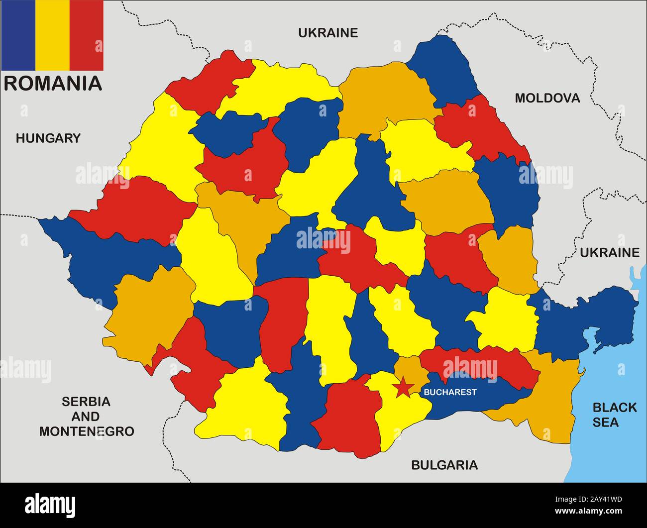 Map romania hi-res stock photography and images - Alamy
